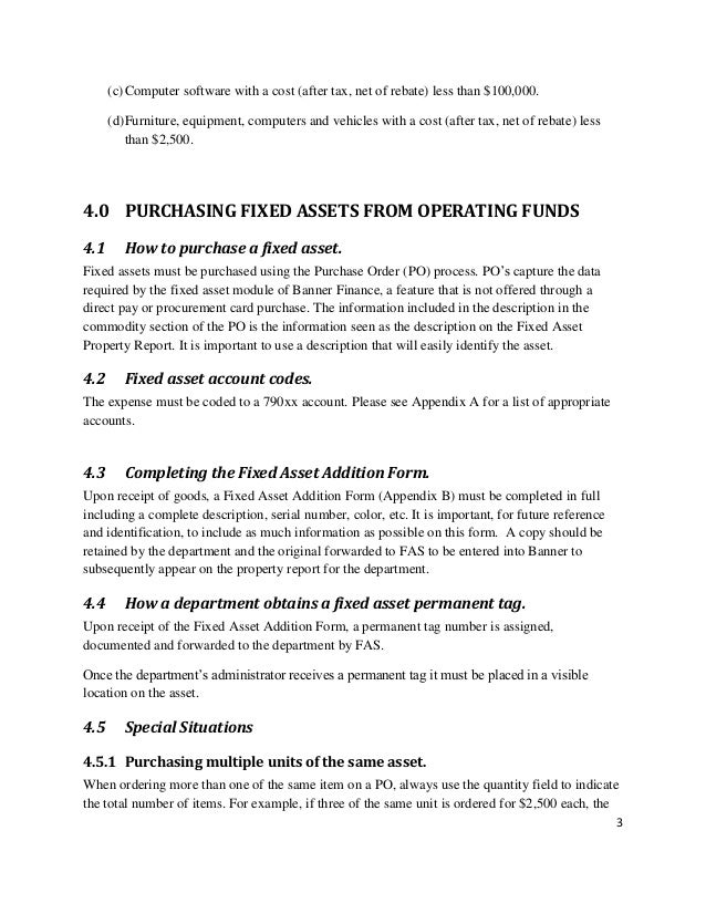 Fixed Asset Report