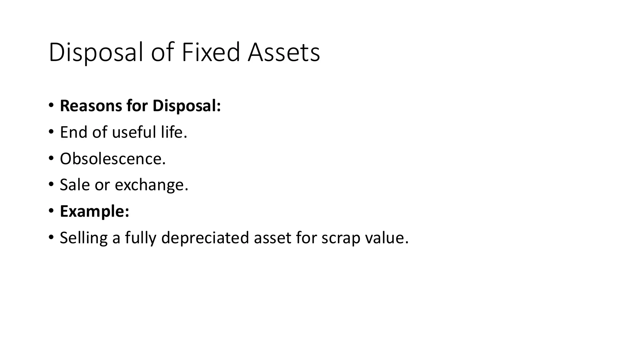 Fixed Assets explanation on short terms. | PDF