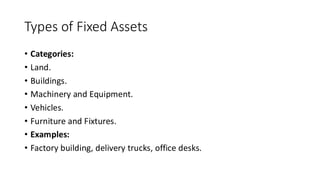 Fixed Assets explanation on short terms. | PPT