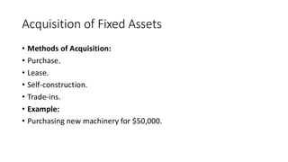 Fixed Assets explanation on short terms. | PDF