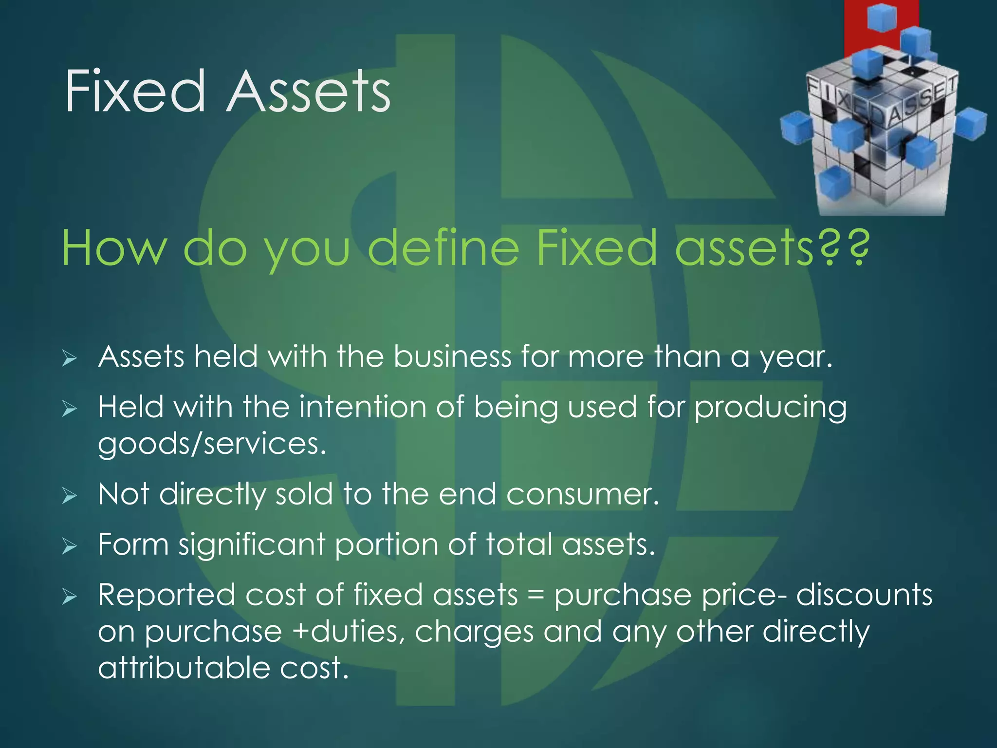Fixed assets -tangible | PPTX