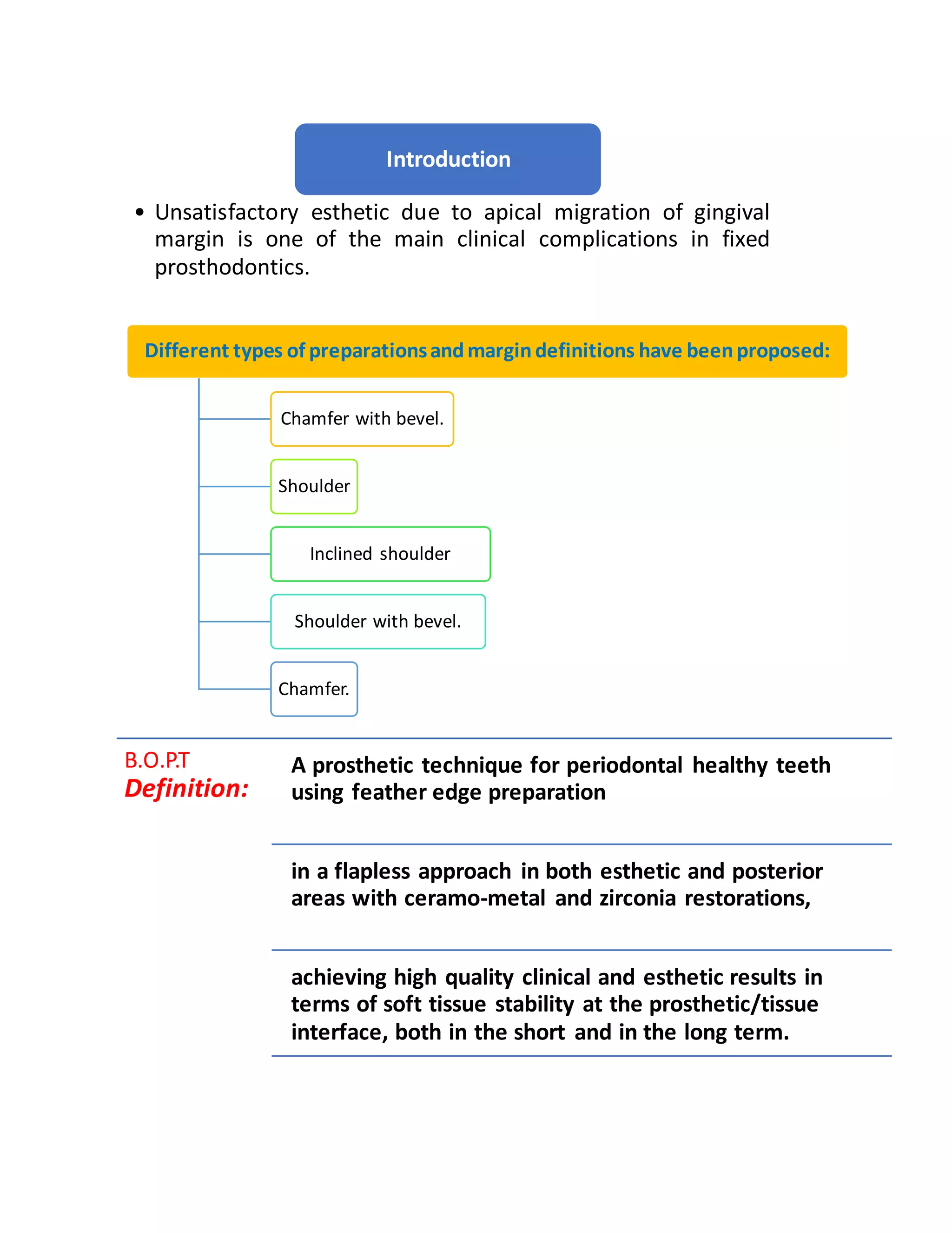 BIOLOGICALLY ORIENTED PREPARATION TECHNIQUE (BOPT) | DOCX