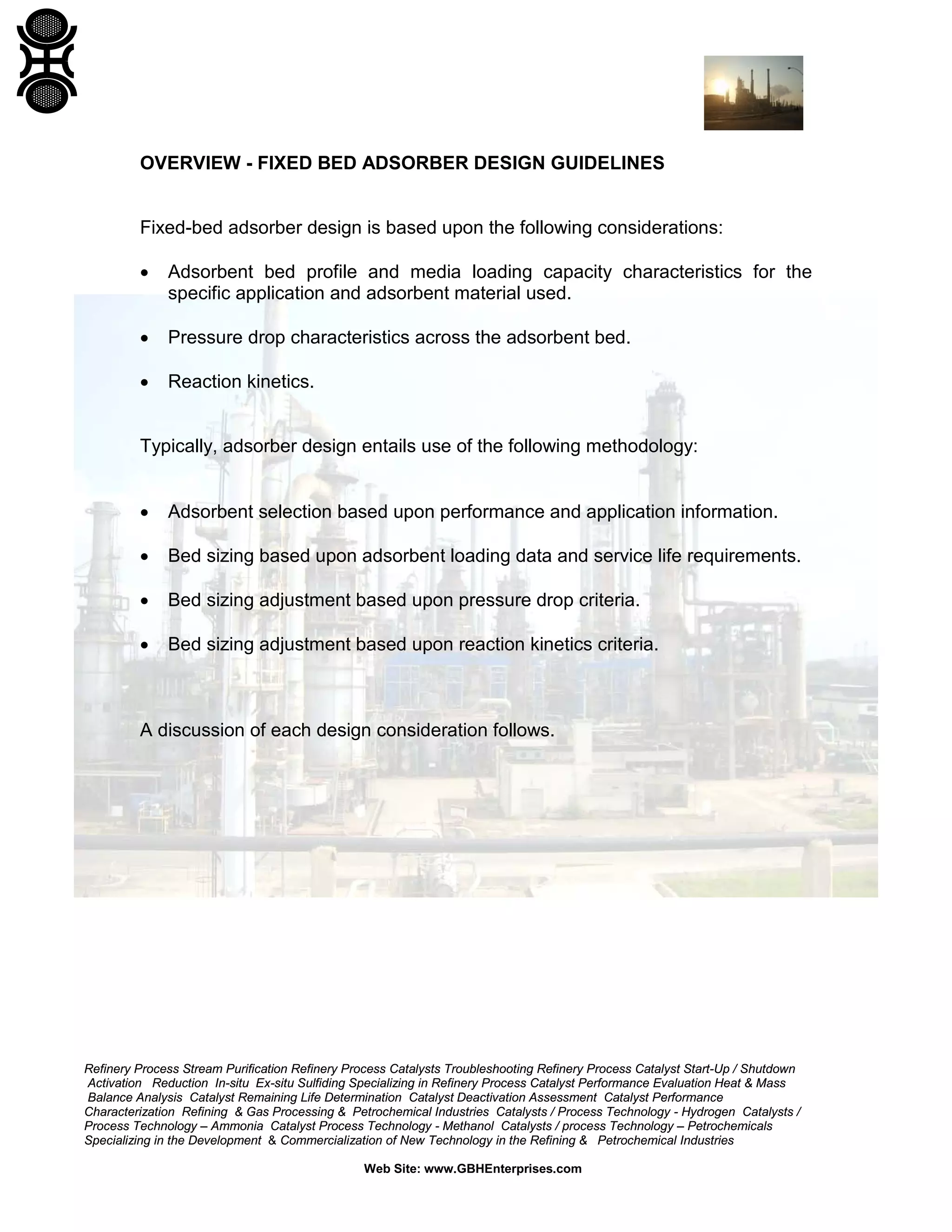 Fixed Bed Adsorber Design Guidelines | PDF