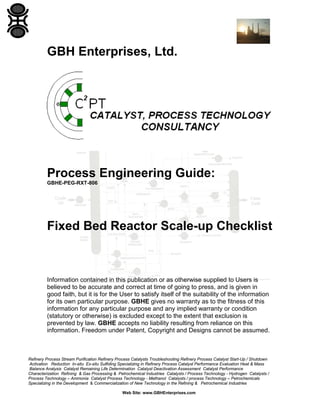 Fixed Bed Reactor Scale-up Checklist | PDF