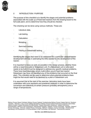 Fixed Bed Reactor Scale-up Checklist | PDF
