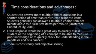 Fixed & constructed response format.pptx | Educational Assessment ...