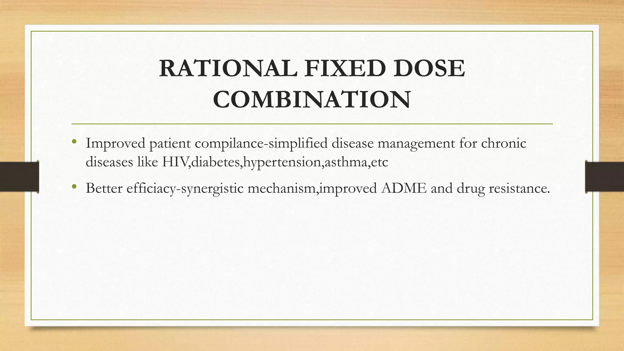 Fixed dose combination | PPTX