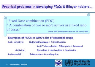 Fixed Dose Combinations- WHO Meet | PPT