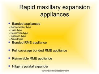 Fixed expansion orthodontic appliances / /certified fixed orthodontic ...