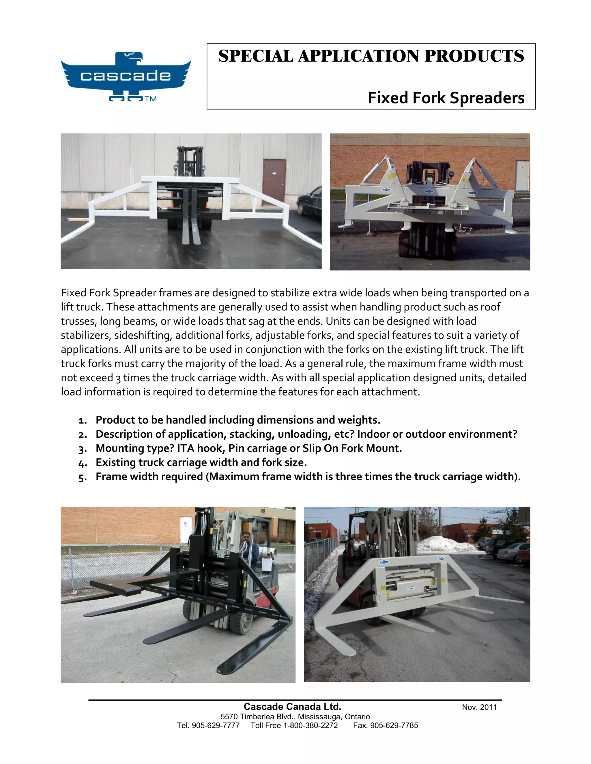 Fixed Fork Spreaders Guide R0 | PDF