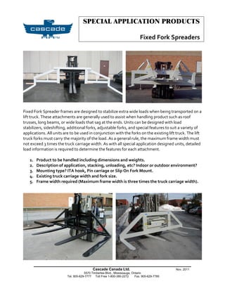 Fixed Fork Spreaders Guide R0 | PDF