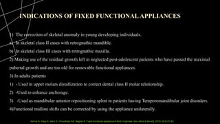 fixed functional appliance in Orthodontics | PPTX