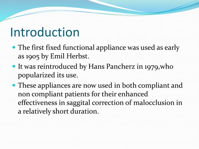 Fixed functional appliances in Orthodontics | PPTX | Dental Health ...
