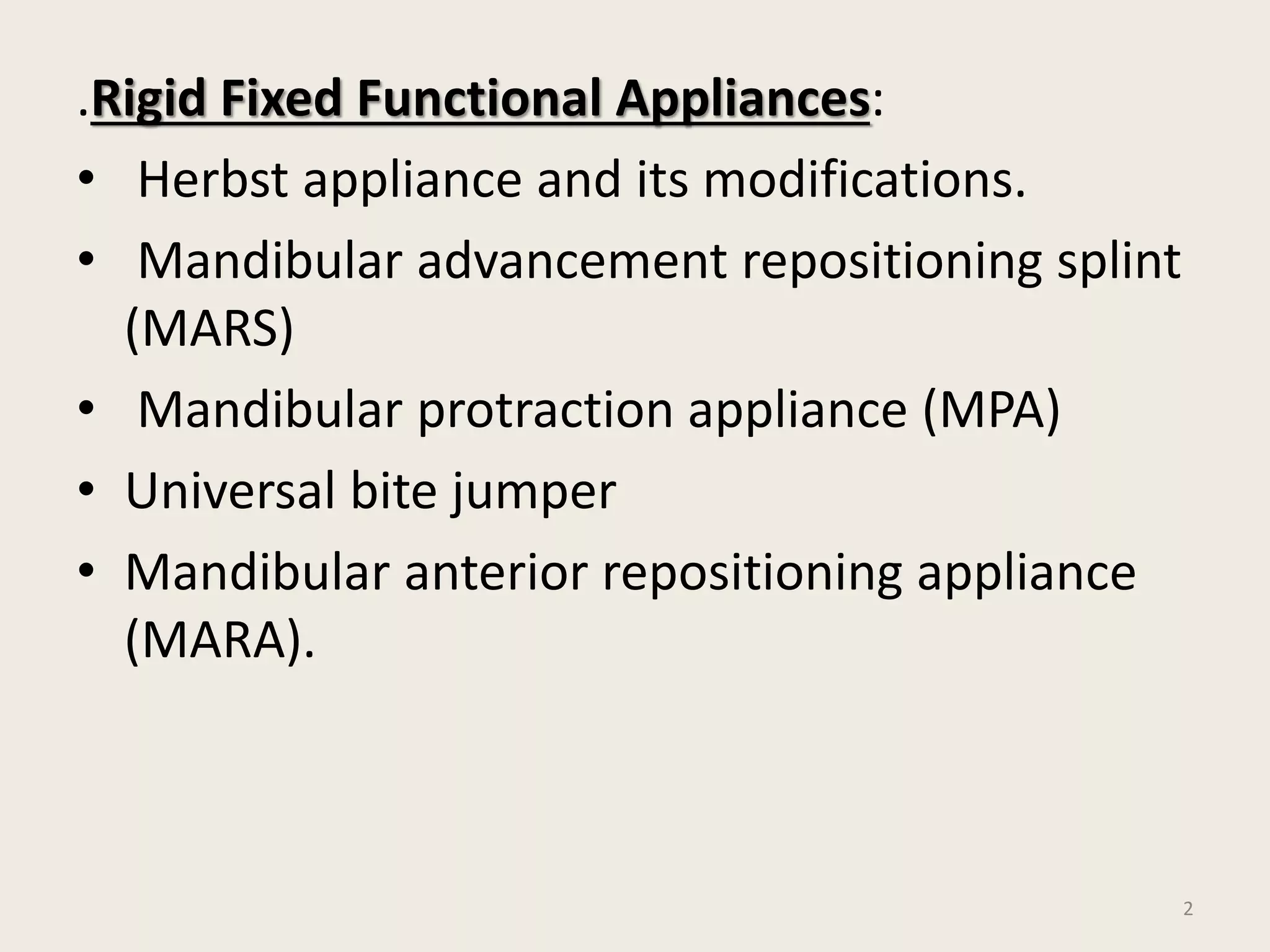 Fixed functional appliances dds | PPTX