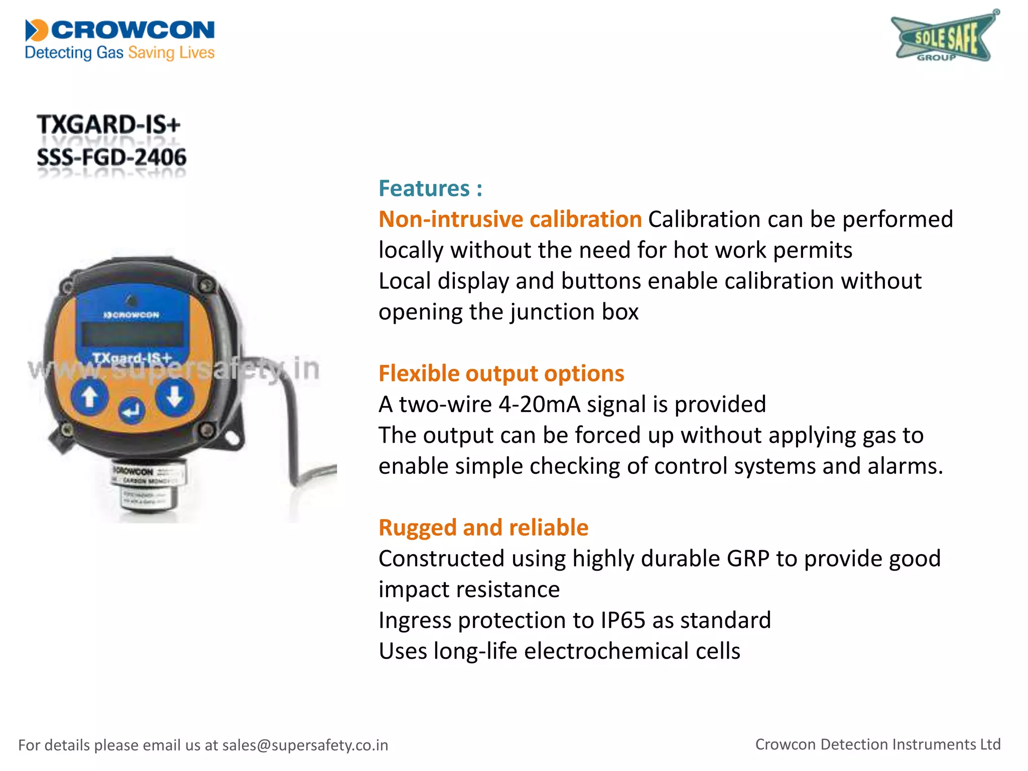 Fixed Gas Detectors Crowcon | PPT