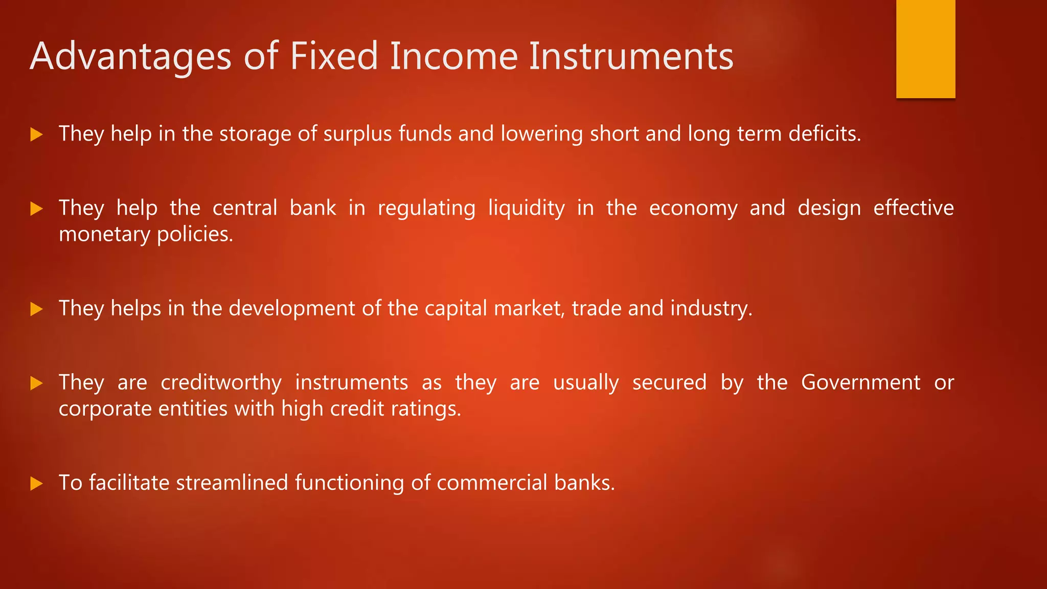 Fixed Income Instruments and Their Behaviours | PPTX