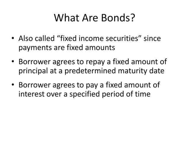 Fixed income securities | PPTX | Stocks and Bonds | Personal Investing