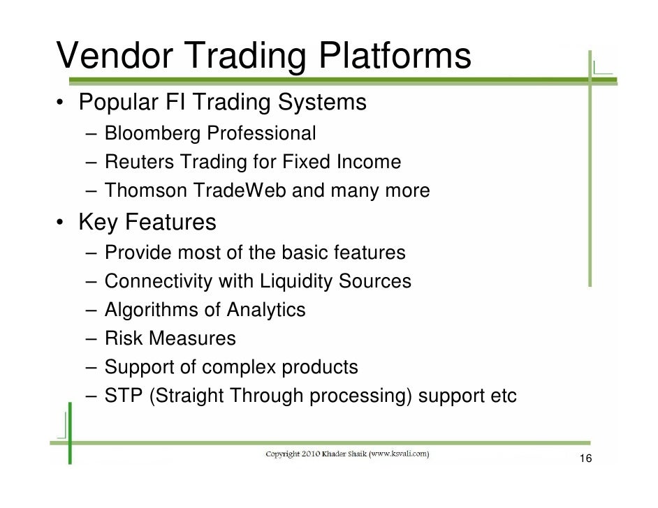 Fixed Income Trading System Architecture