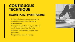 Fixed partitioning of memory | PDF