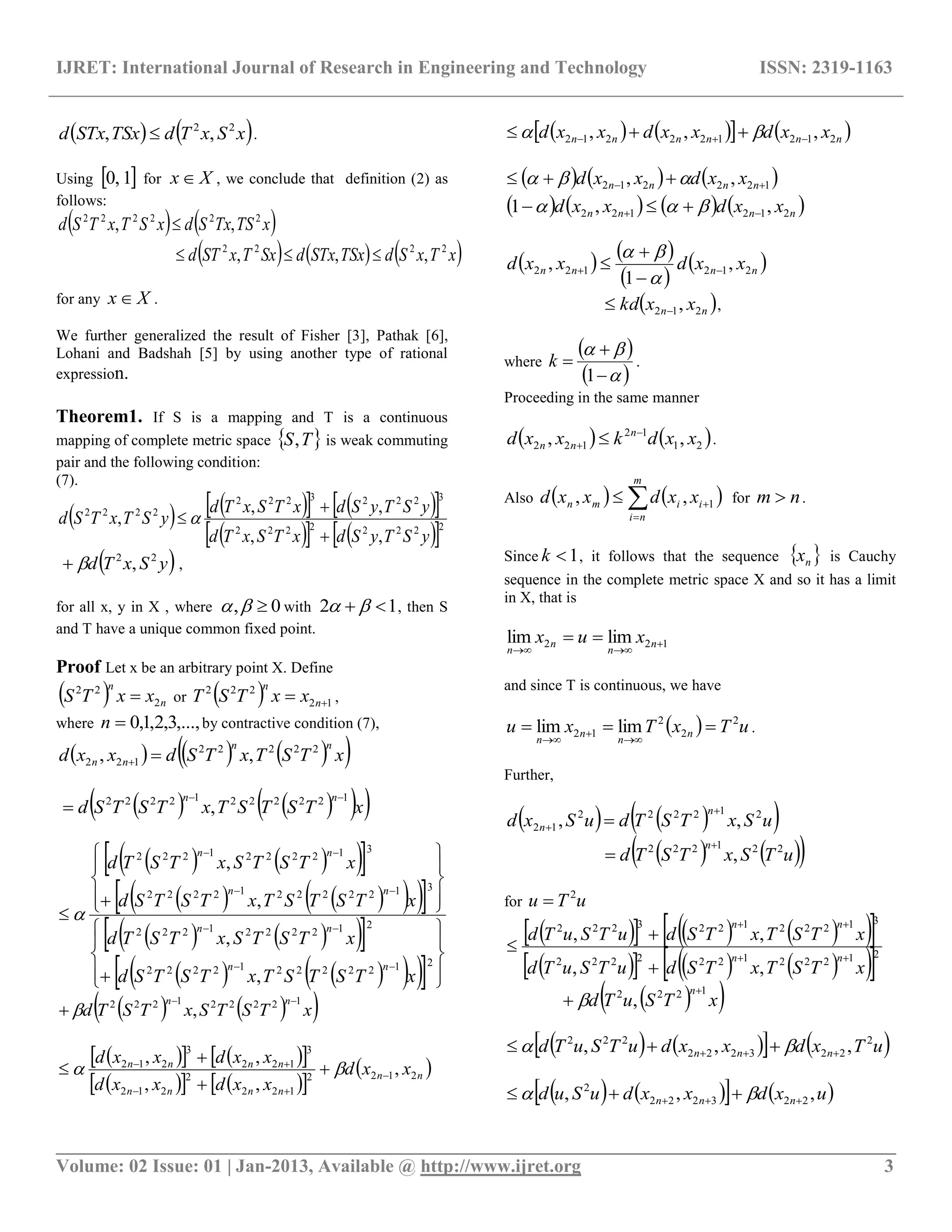 Fixed point and weak commuting mapping | PDF