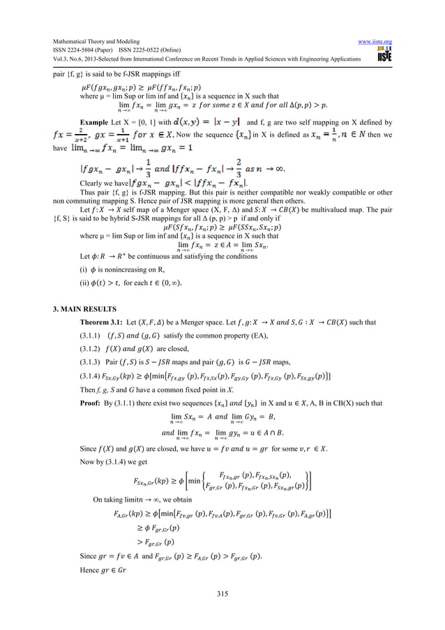 Fixed point result in menger space with ea property | PDF