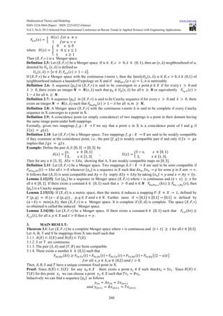 Fixed point result in probabilistic metric space | PDF