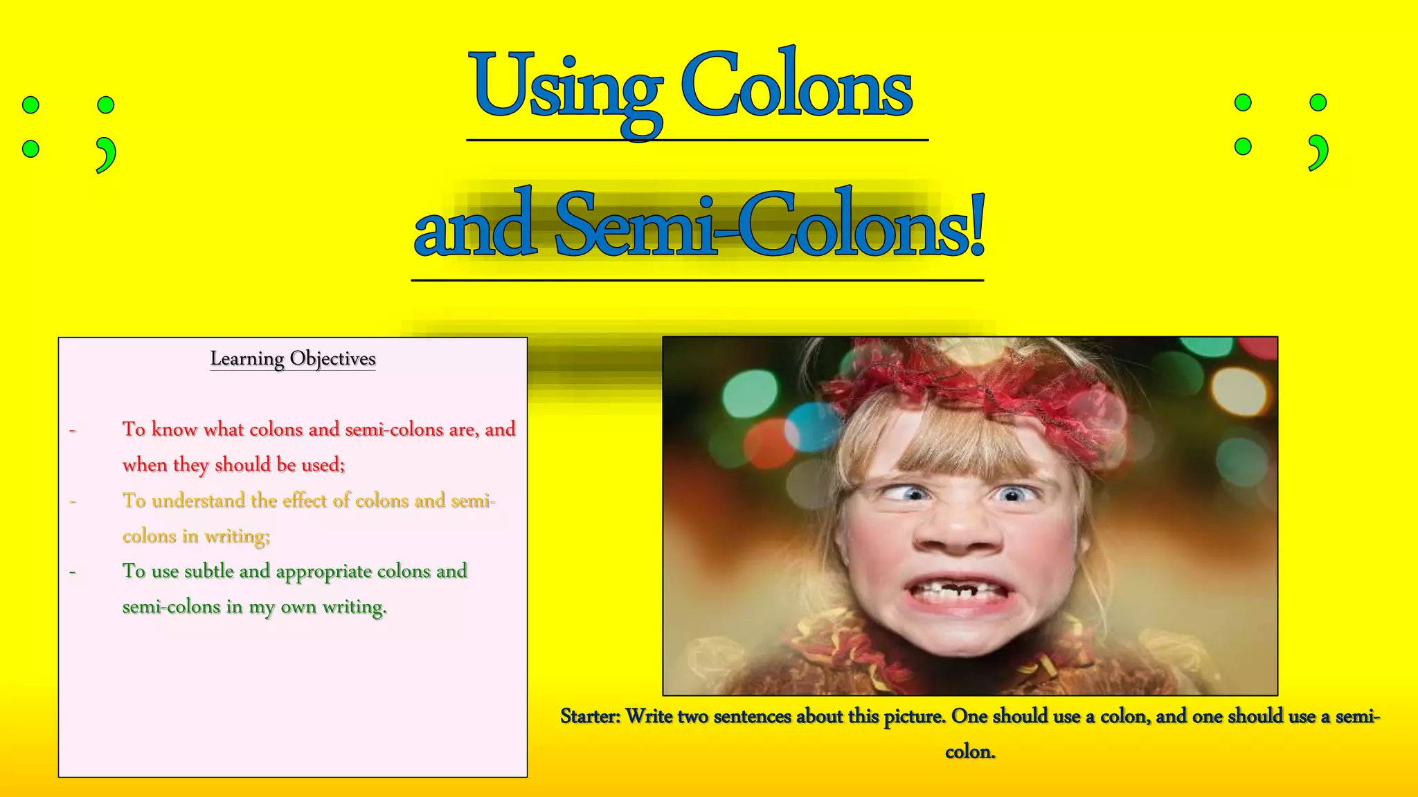 Semicolon/Colon Powerpoint | PPTX