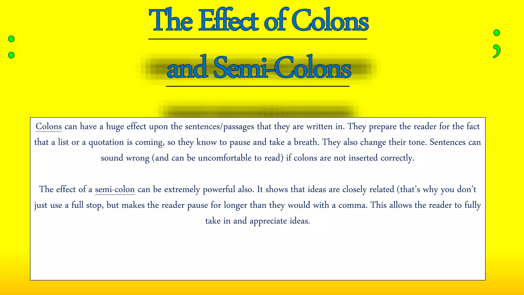 Semicolon/Colon Powerpoint | PPTX