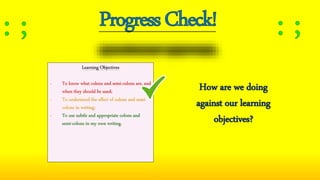 Semicolon/Colon Powerpoint | PPTX