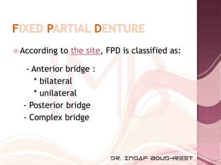 Fixed prosthodontics lesson 6 | PPSX | Dental Health | Diseases and ...