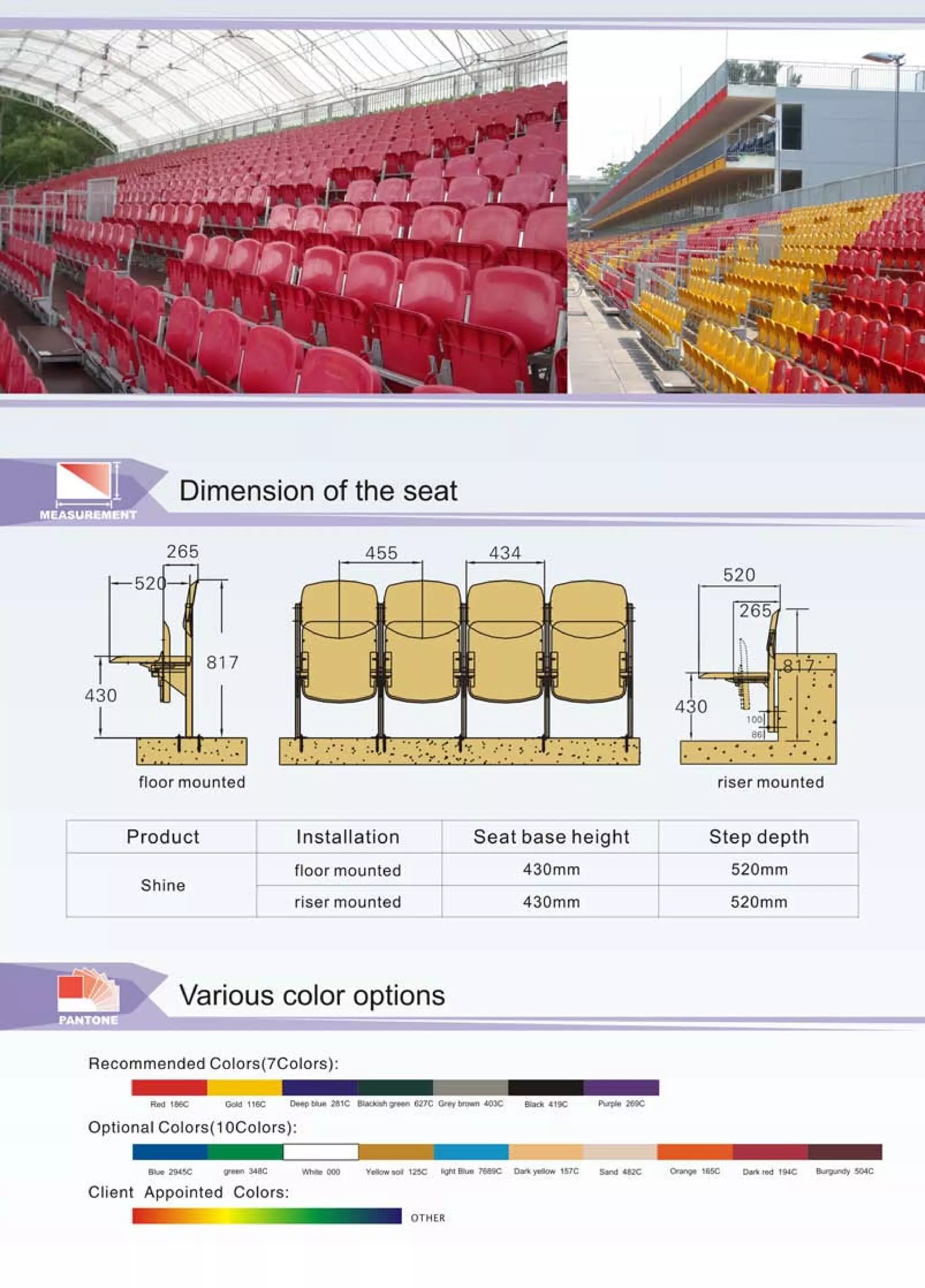 Fixed stadium seat for sports events | PDF