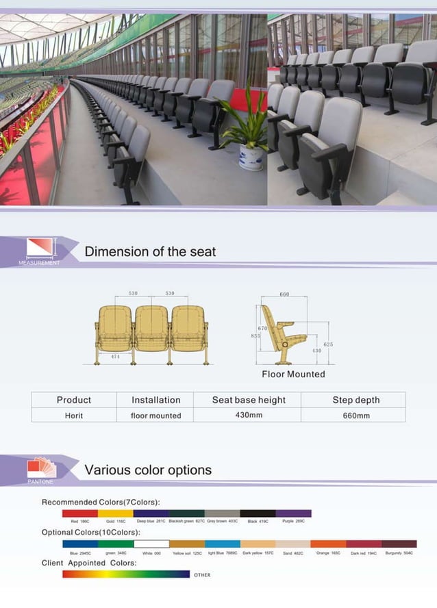 Fixed stadium seat for sports events | PDF