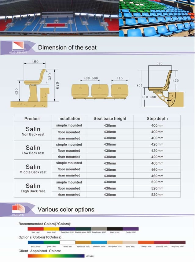 Fixed stadium seat for sports events | PDF