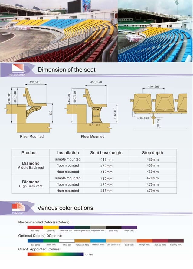 Fixed stadium seat for sports events | PDF