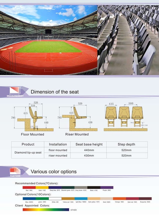Fixed stadium seat for sports events | PDF