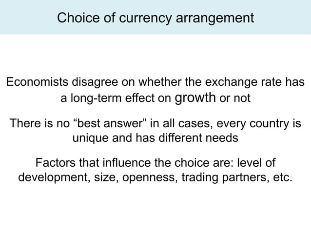 Fixed versus flexible exchange rate arrangements | PPTX