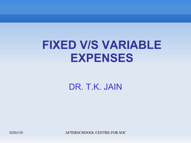 Fixed Vs Variable Expenses | ODP | Business Accounting & Finance | Business