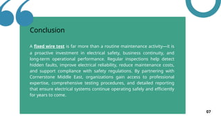 Fixed Wire Test: Essential Electrical Safety for Modern Buildings | PPTX