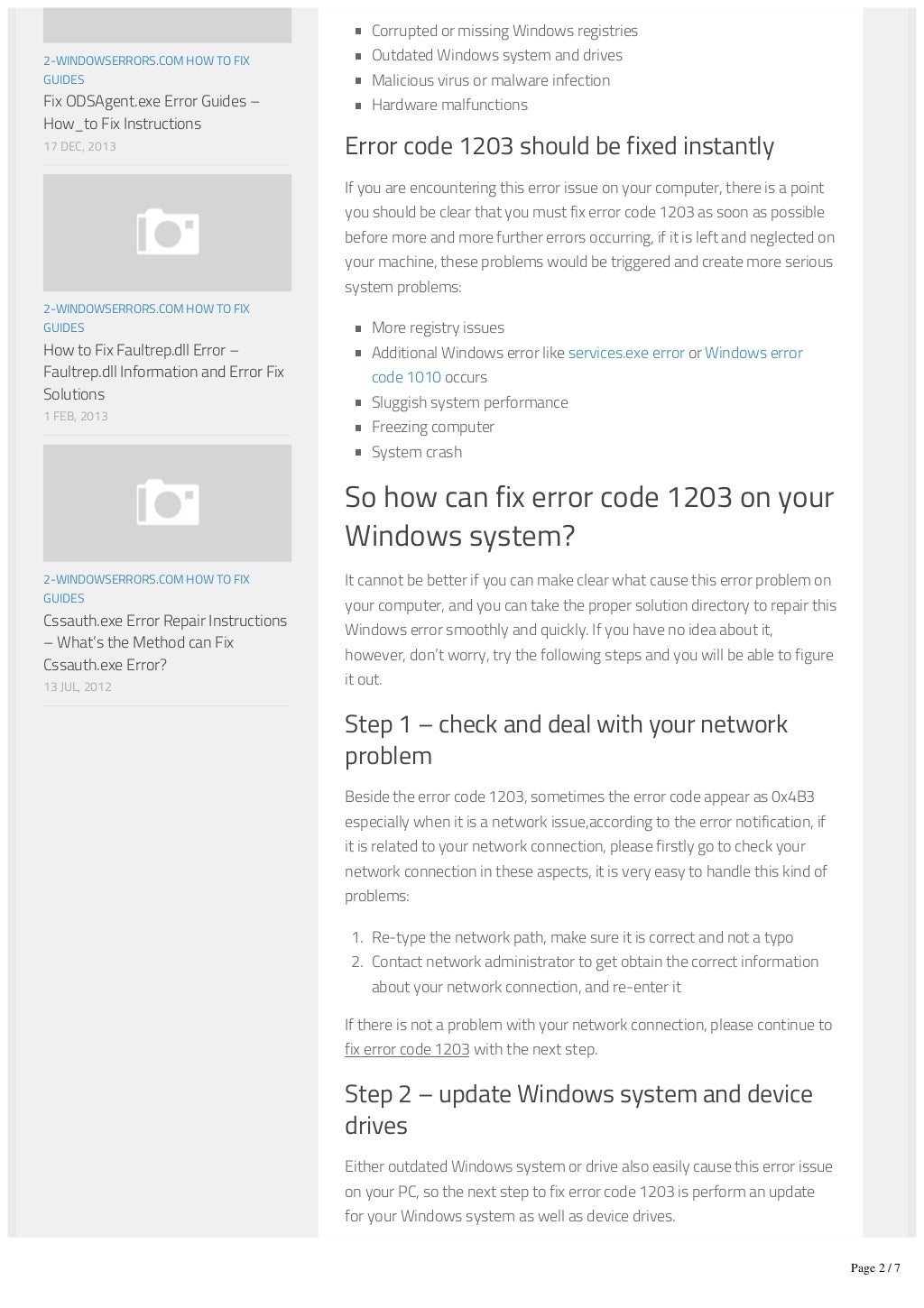 How Can I Fix Error Code 1203 how-can-i-fix-error-code-1203