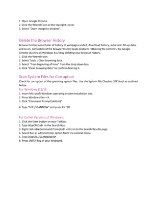 Fix Google Chrome Crashes on Windows 8.1 and Windows 8 | PDF