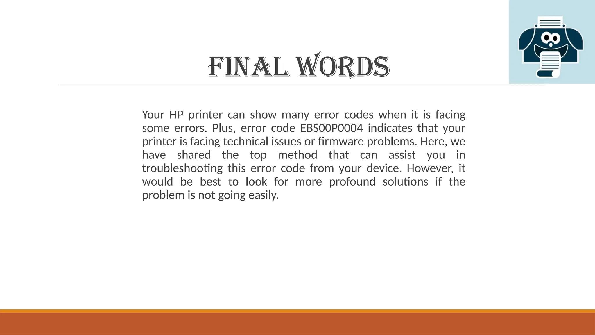 Fix HP Printer Error Code EBS00P0004.pptx