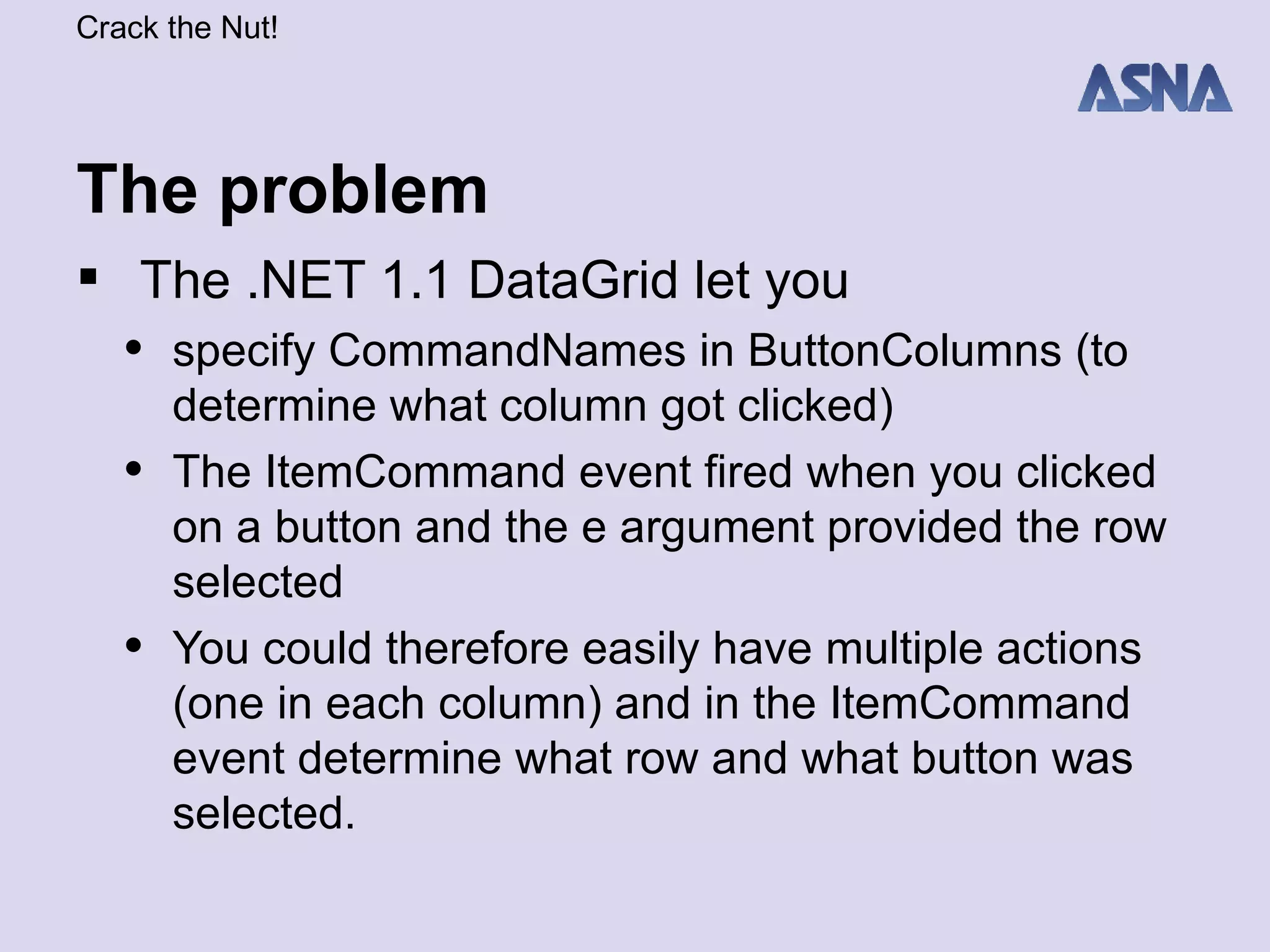Fixing an annoying GridView problem | PPT | Technology & Computing