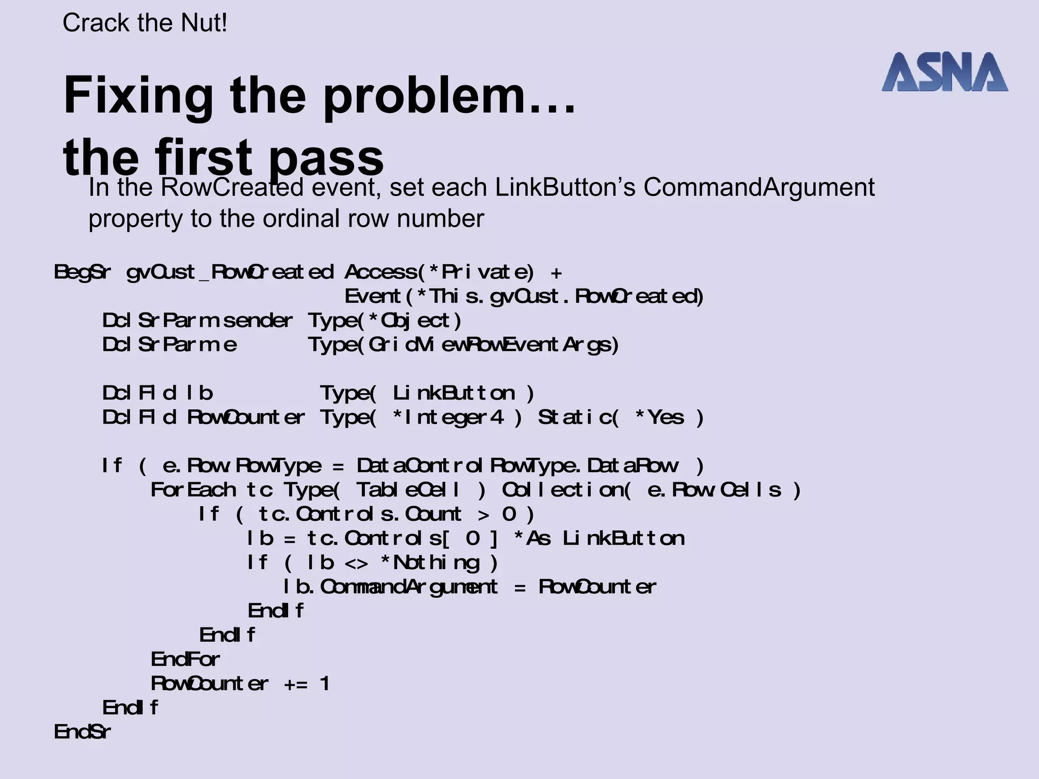 Fixing an annoying GridView problem | PPT | Free Download Fixing an annoying GridView problem | PPT | Free Download