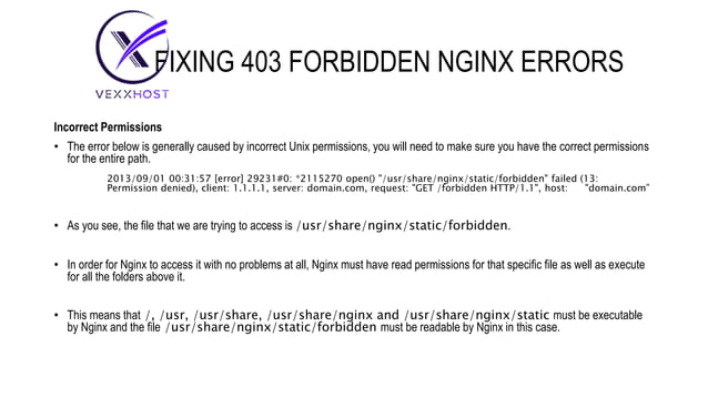 Fixing 403 Forbidden Nginx Errors | PPT