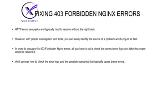 Fixing 403 Forbidden Nginx Errors | PPT