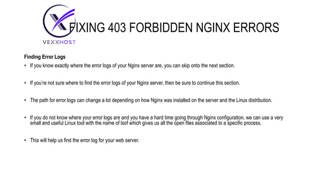 Fixing 403 Forbidden Nginx Errors | PPT