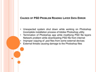 Fixing Photoshop Problem Reading Layer Data Error | PPTX