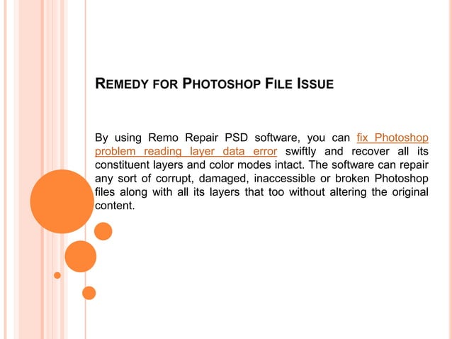 Fixing Photoshop Problem Reading Layer Data Error | PPTX | Photo Editing Software | Computer ...