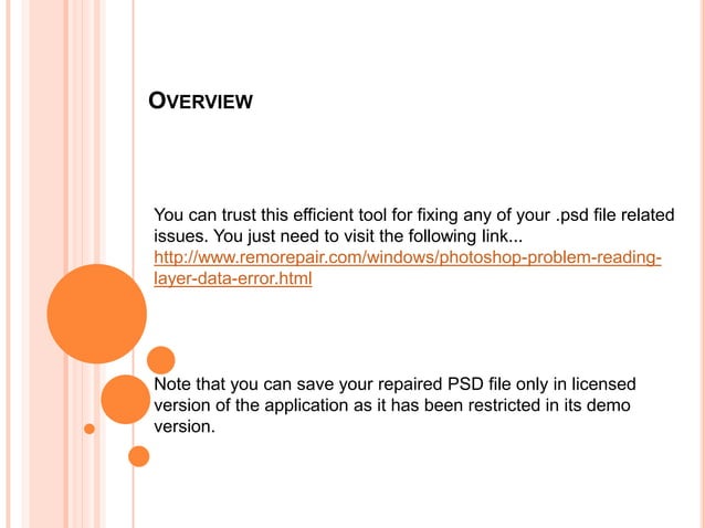 Fixing Photoshop Problem Reading Layer Data Error | PPTX | Photo Editing Software | Computer ...