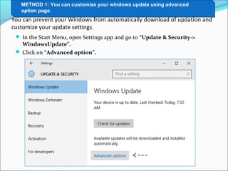 Fixing windows 10 automatic updates install problem | PPT